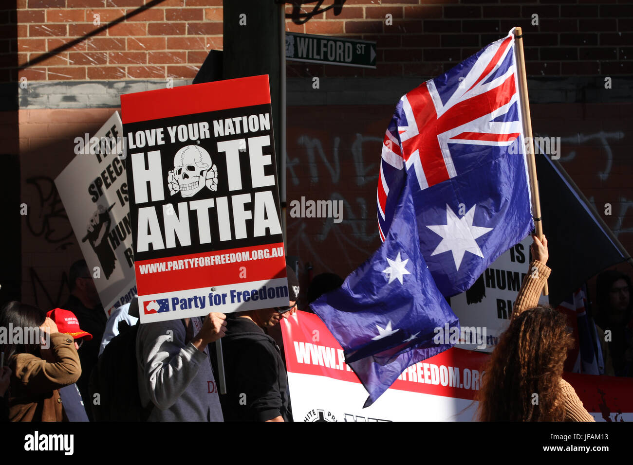 Sydney, Australia. 1 July 2017. Party for Freedom organised a rally ...