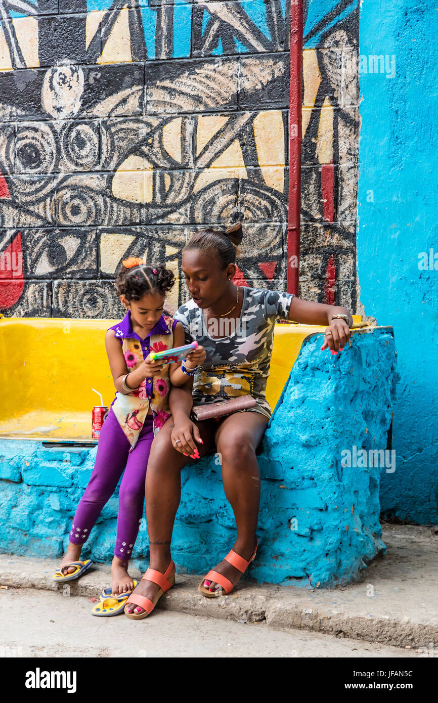 Afro-Cuban MURALS and children in the artist colony of CALLEJON DE ...