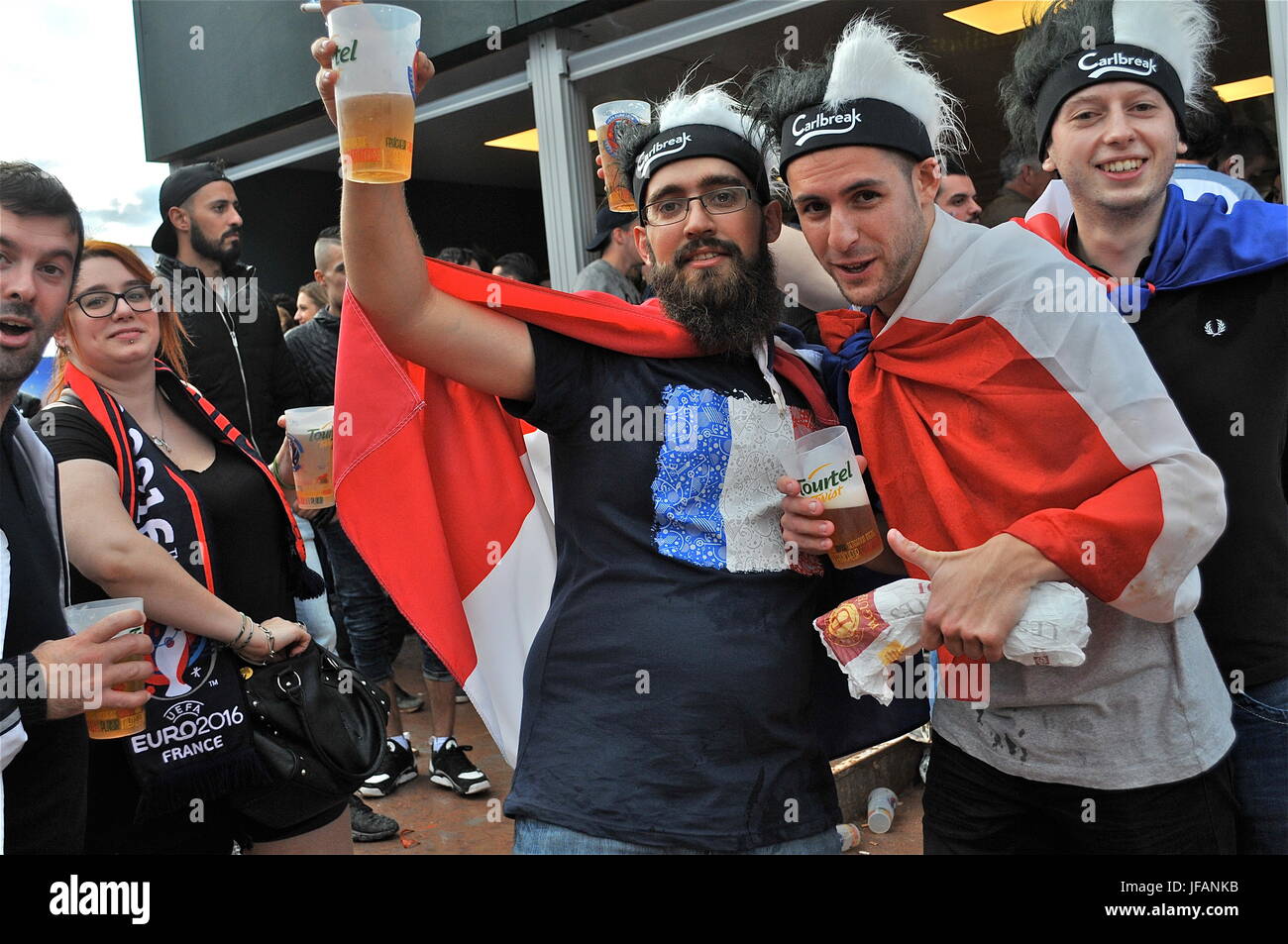 Supporters attend EURO 2016 fanzone in Lyon Stock Photo - Alamy