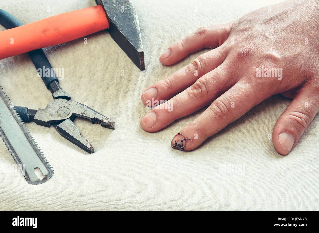 Blood cut finger hi-res stock photography and images - Alamy