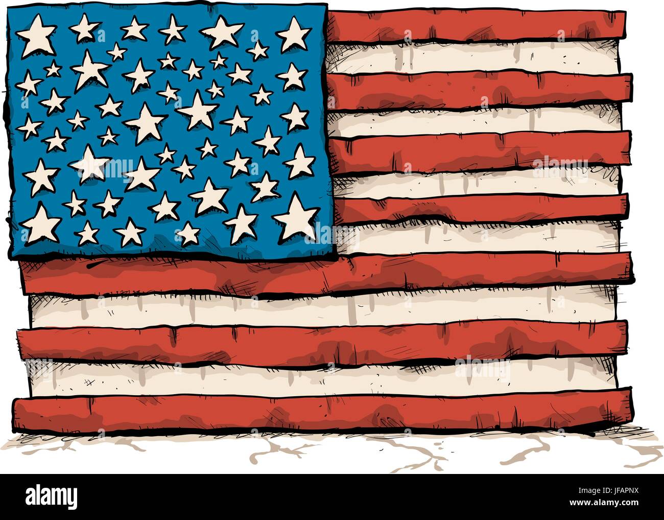 A rough cartoon of a flag of the United States of America Stock Vector ...