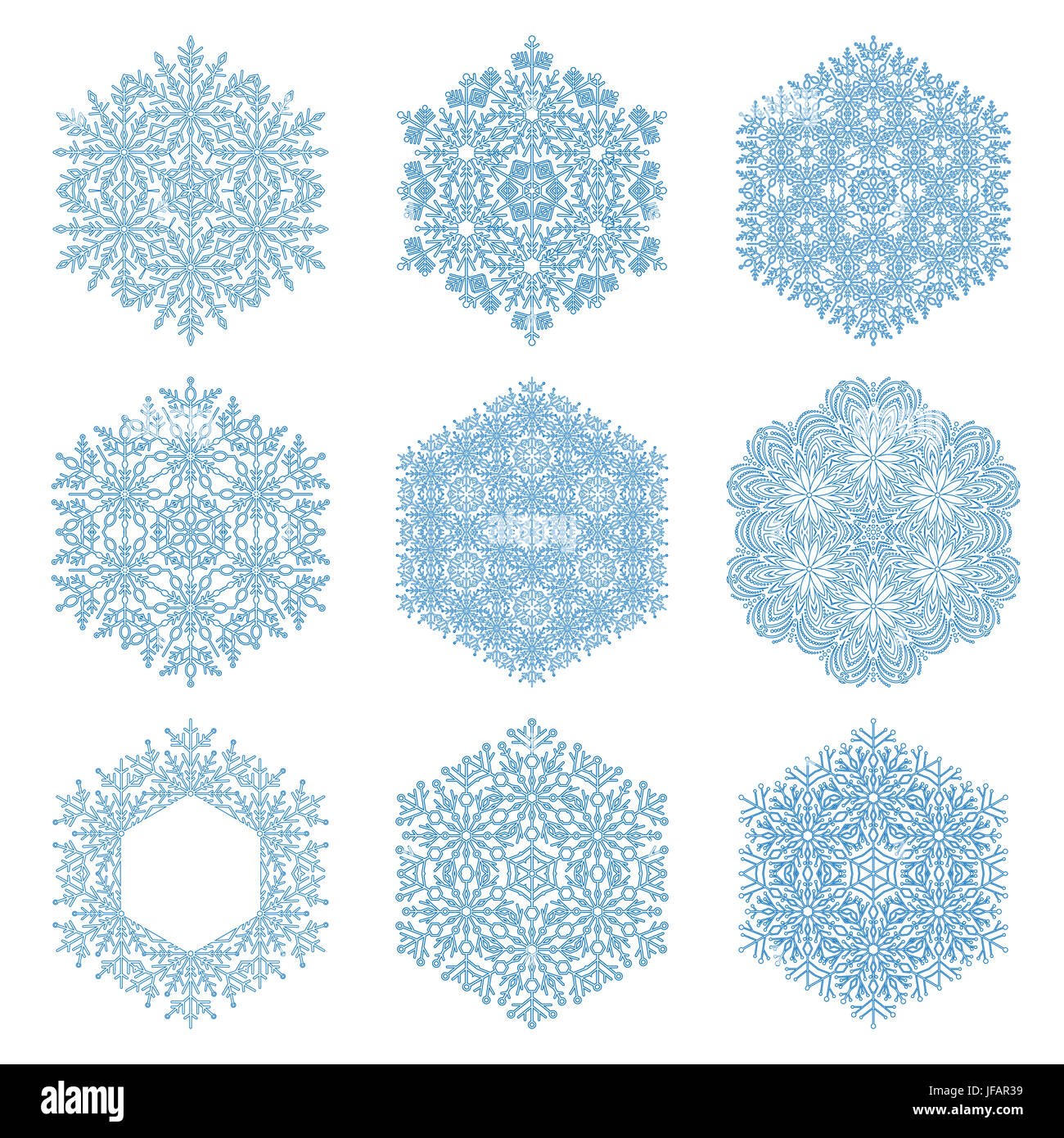 Set of Snowflakes Stock Photo - Alamy