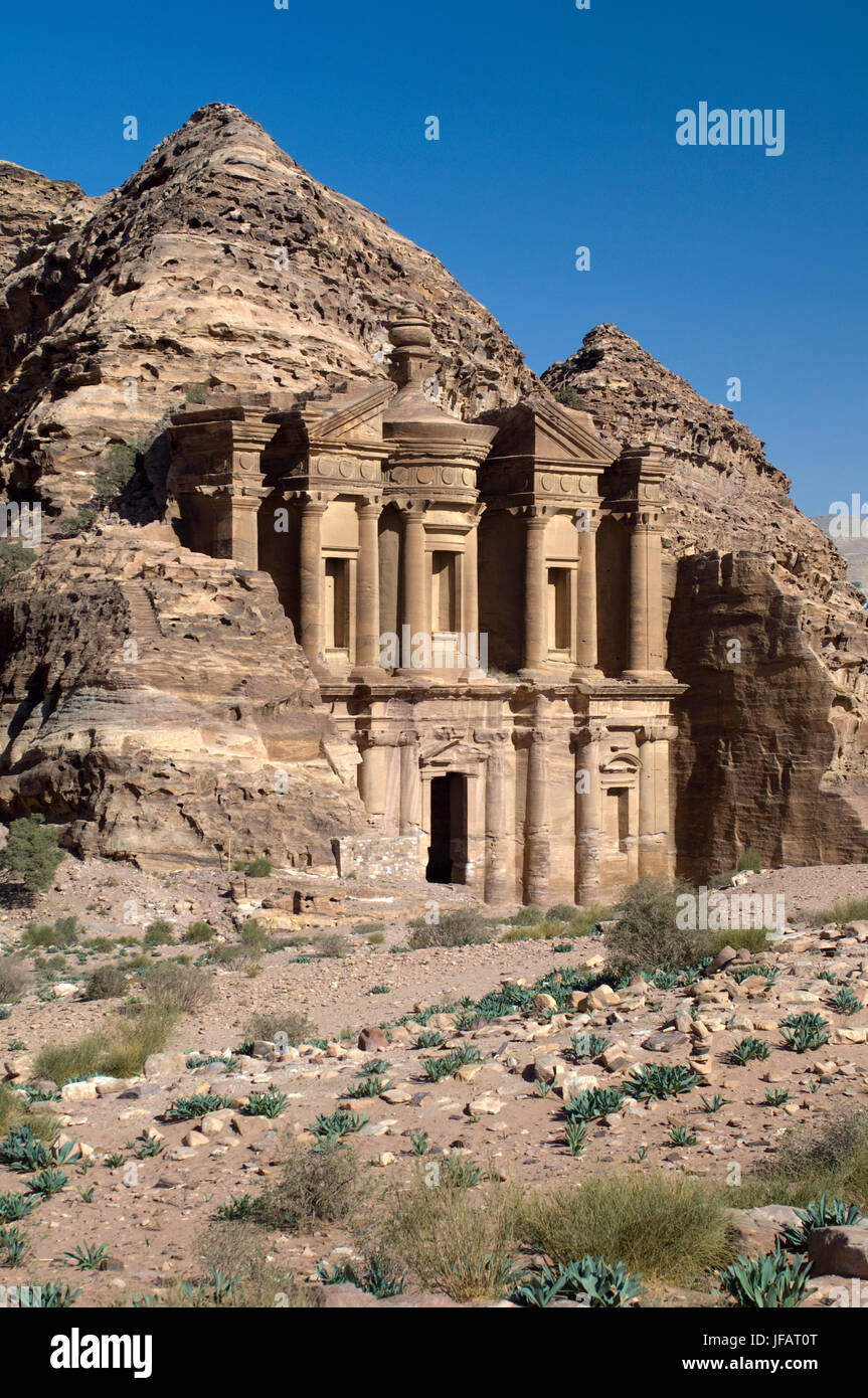 Jordan, Petra, The Monastery, Al Deir Stock Photo - Alamy