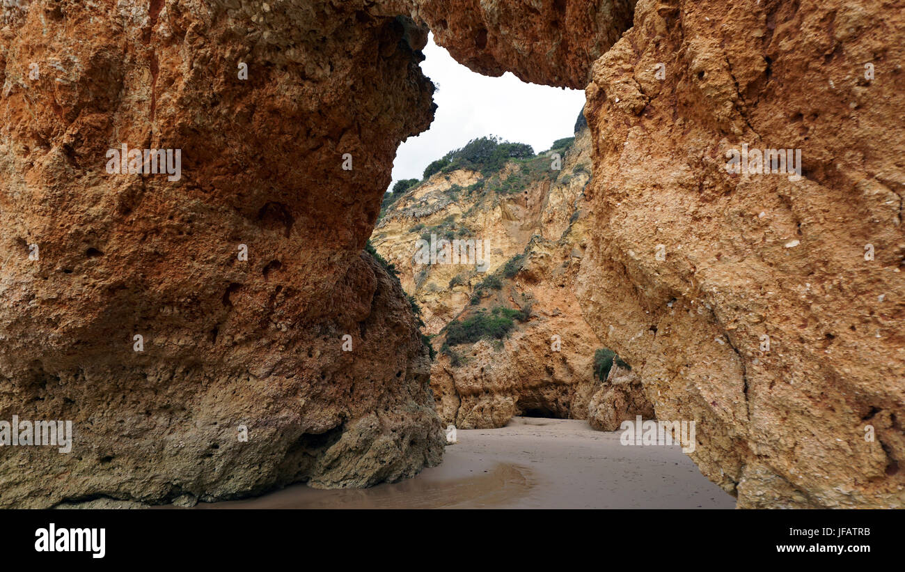 stone grotto on the algarve coast Stock Photo - Alamy