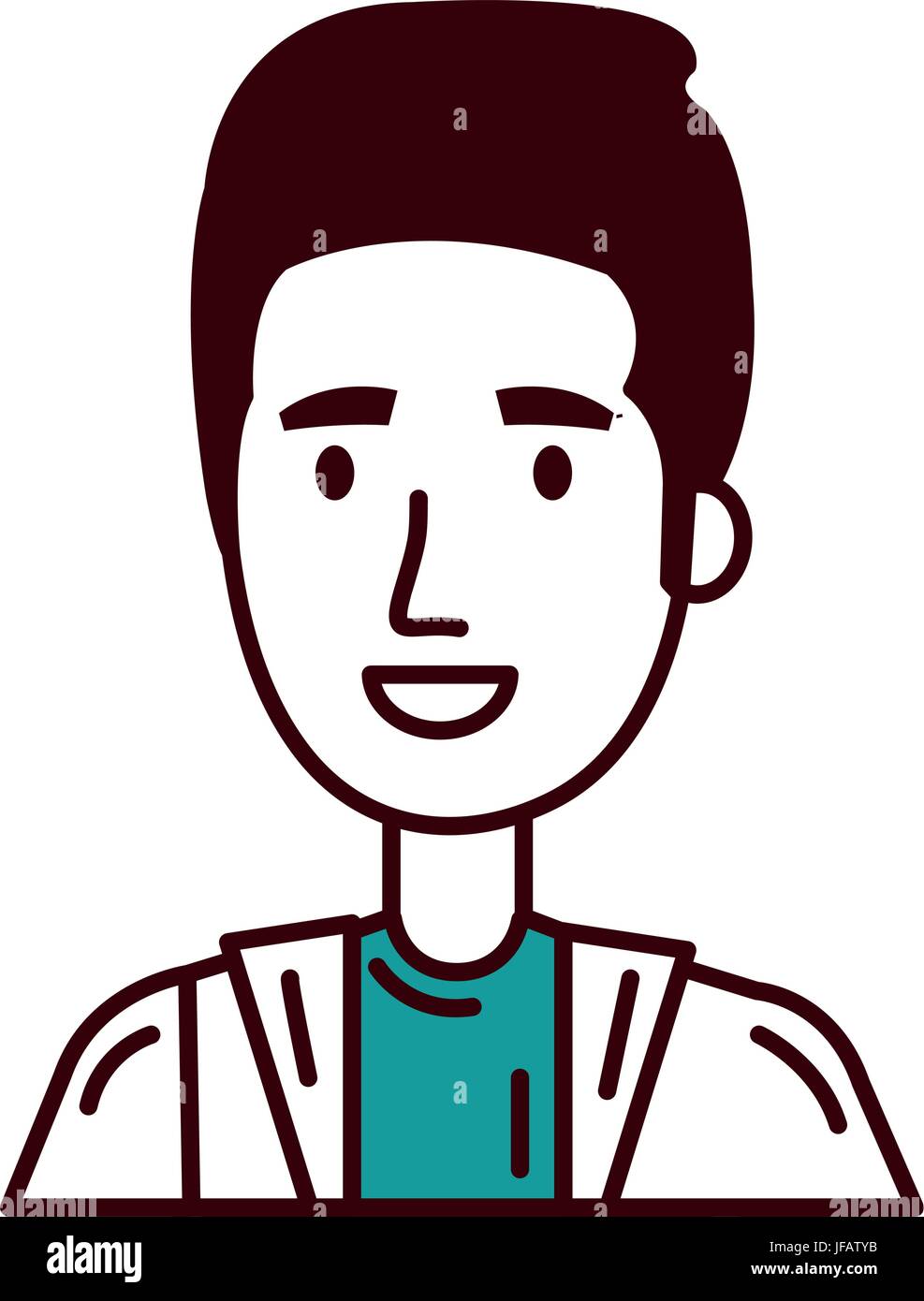 young man model avatar character vector illustration design Stock ...