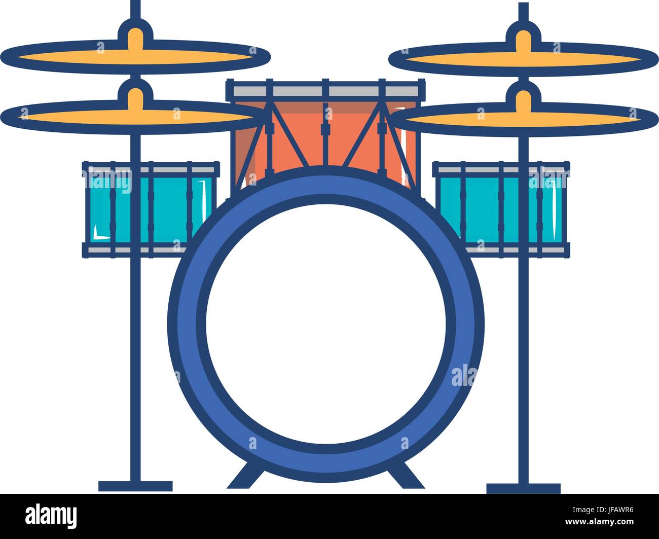 battery drums musical instrument vector illustration design Stock ...