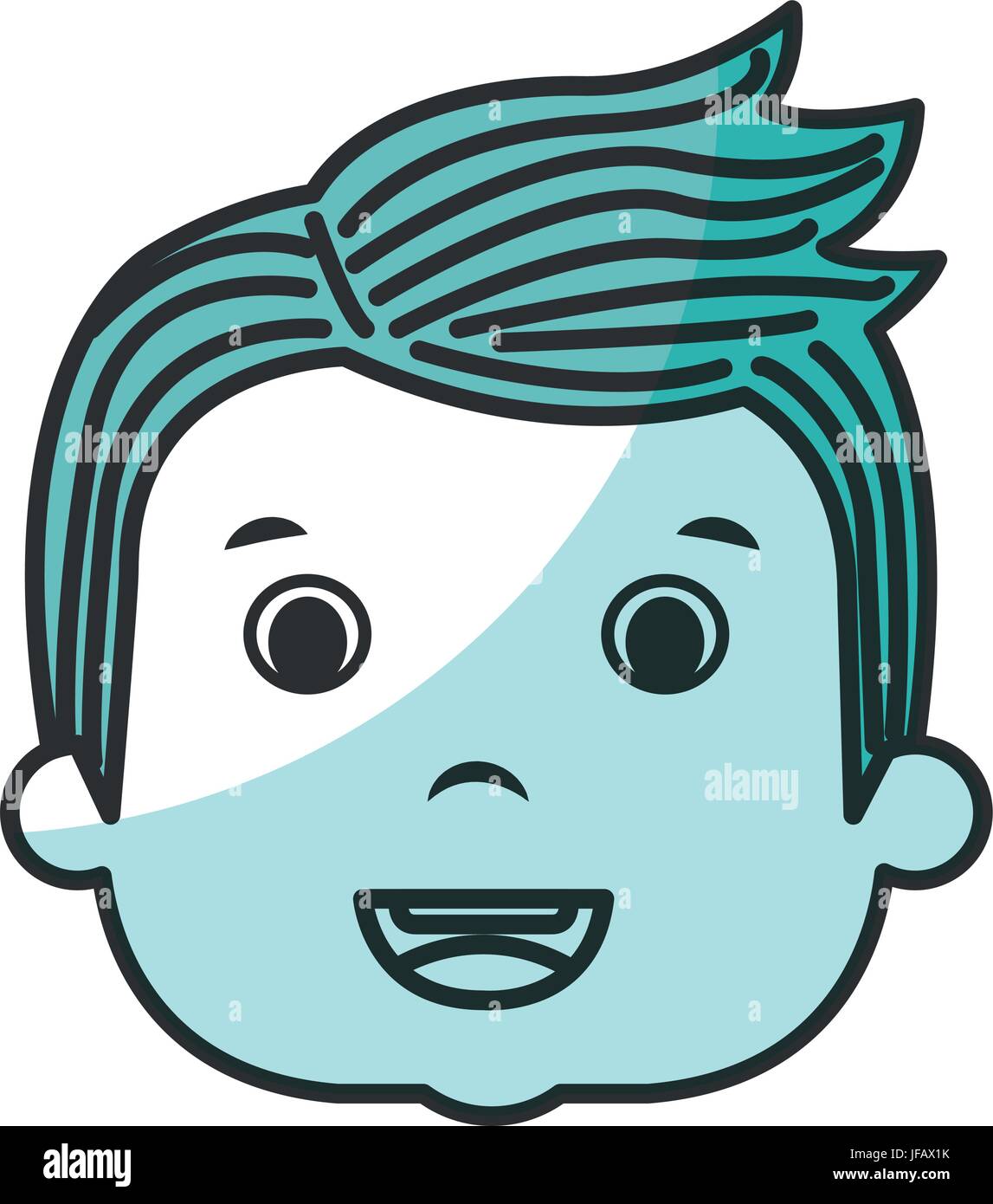 cute boy head avatar character vector illustration design Stock Vector ...
