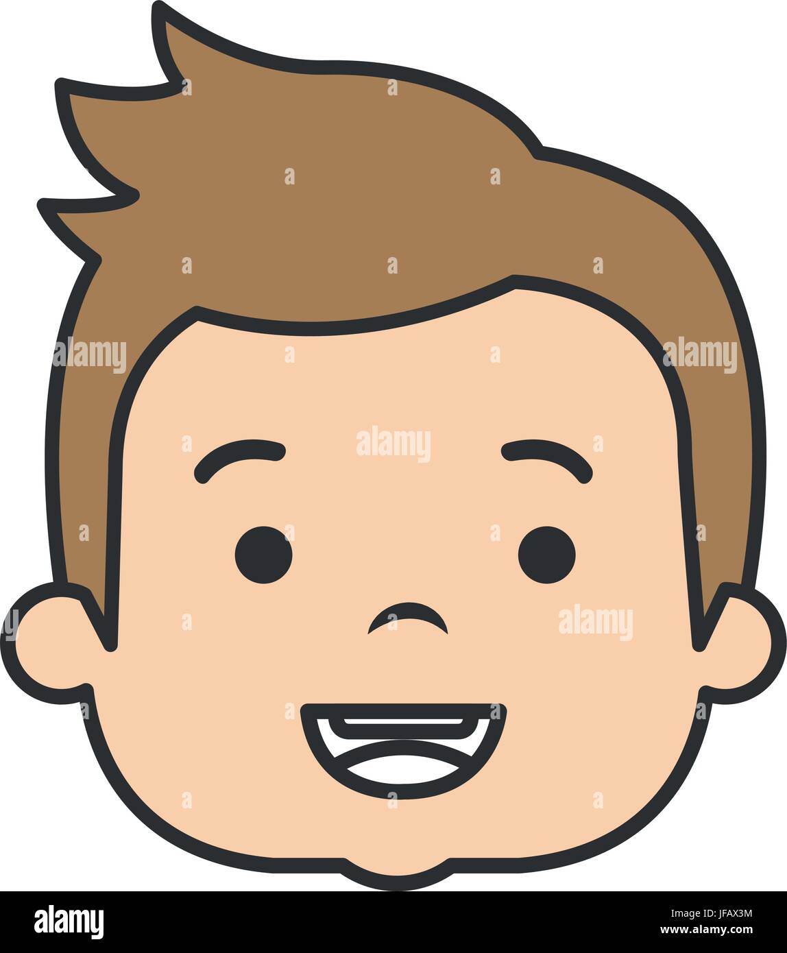 cute boy head avatar character vector illustration design Stock Vector ...