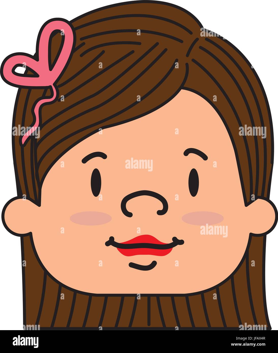 cute little girl head character vector illustration design Stock Vector ...