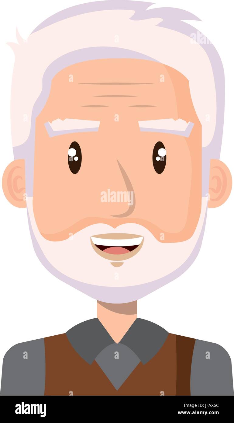 cute grandfather avatar character vector illustration design Stock ...