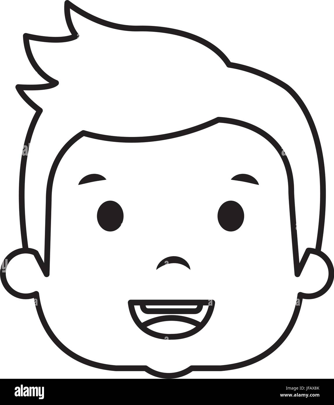 cute boy head avatar character vector illustration design Stock Vector ...