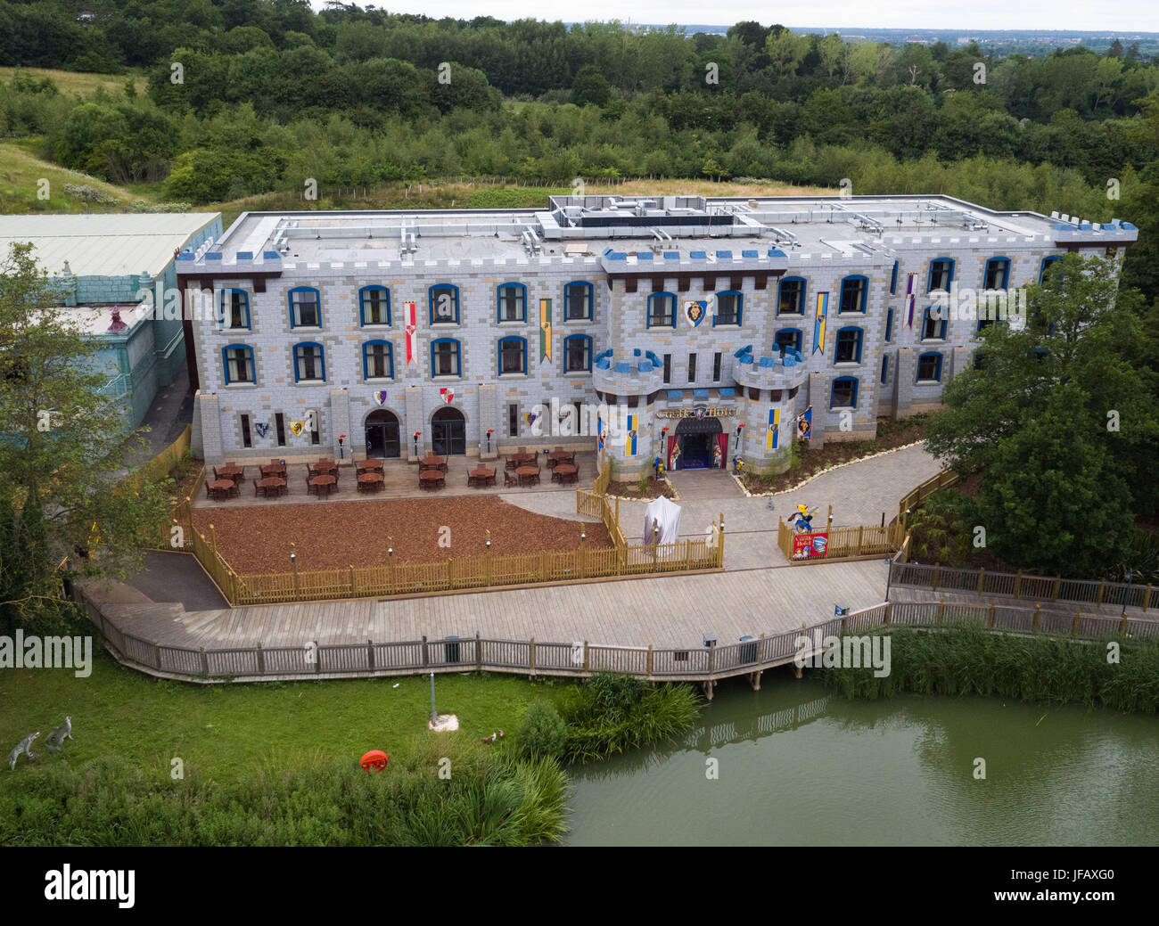 An aerial image of the new LEGOLAND Castle Hotel, which opens to the ...