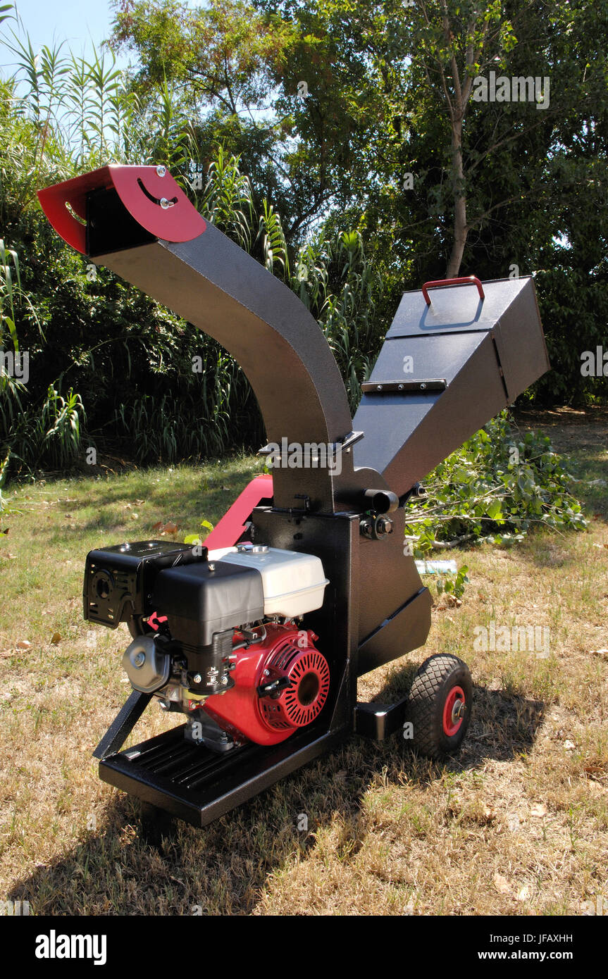 motor of gasoline, garden shredder Stock Photo - Alamy