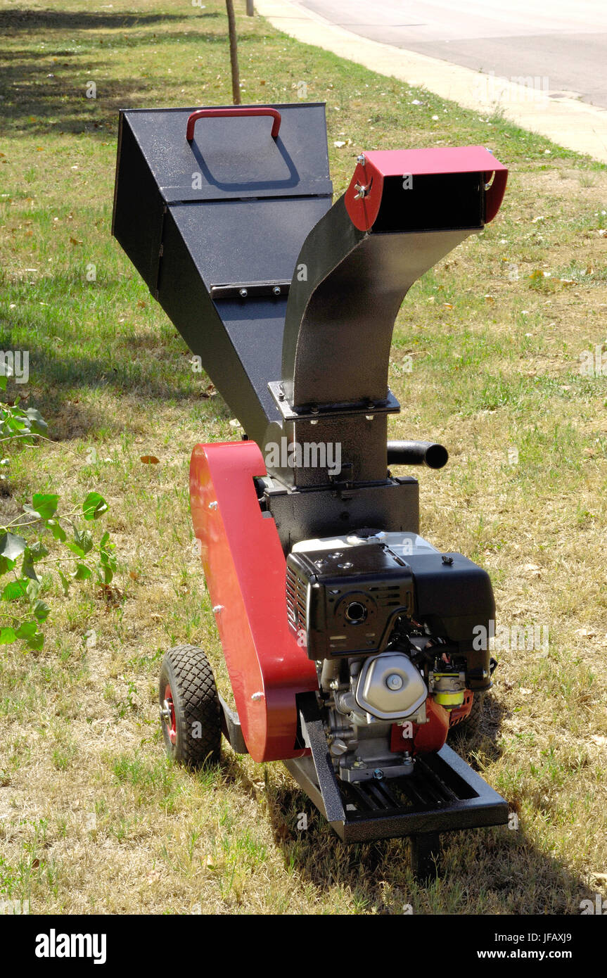 motor of gasoline, garden shredder Stock Photo - Alamy