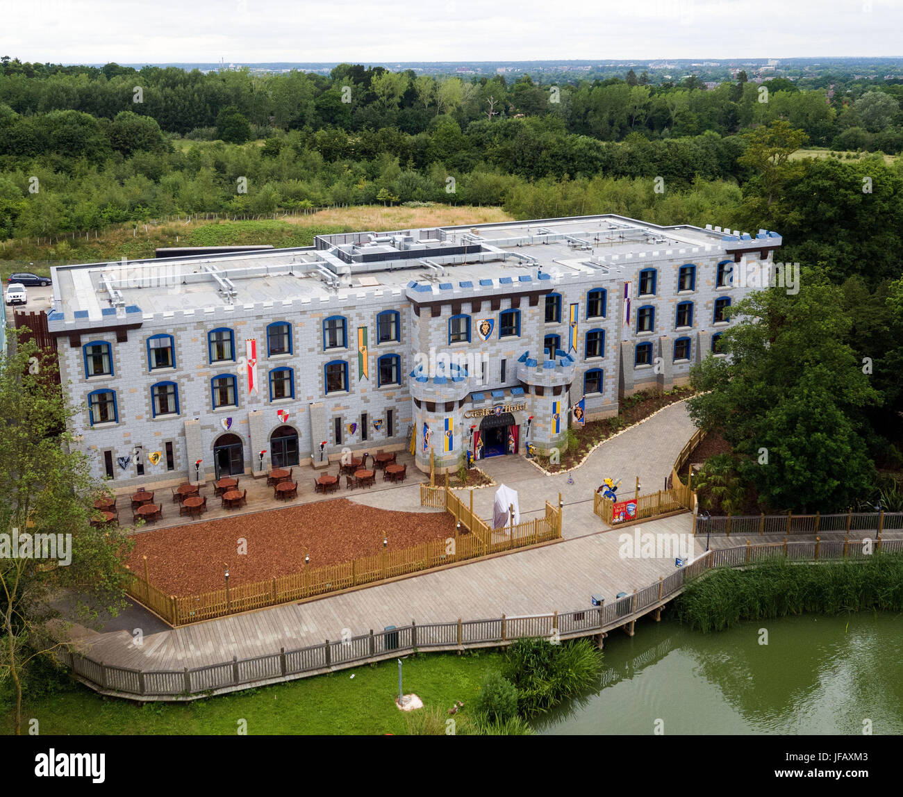 An aerial image of the new LEGOLAND Castle Hotel, which opens to the ...