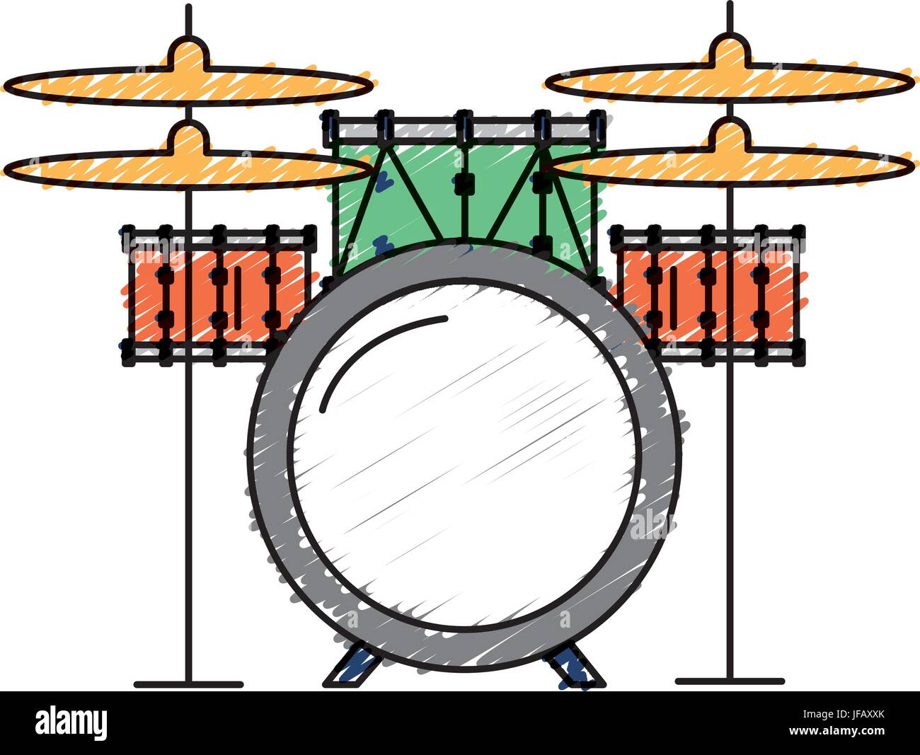 battery drums musical instrument vector illustration design Stock ...