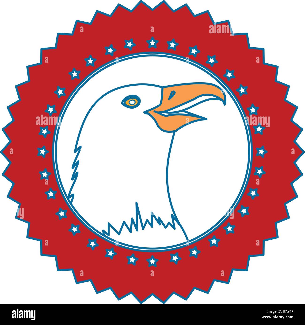 seal stamp with eagle icon over white background colorful design vector ...