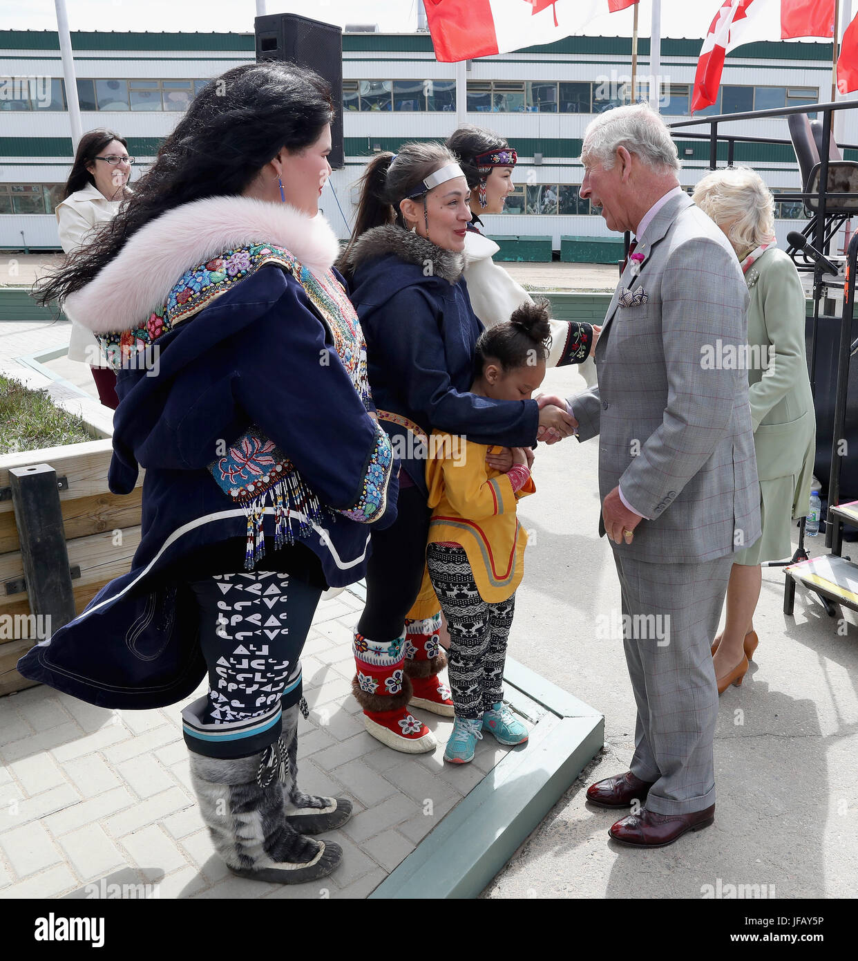 The Duchess of Cornwall and Prince of Wales during an official welcome ...
