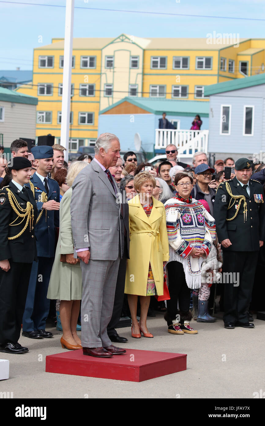The Duchess of Cornwall and Prince of Wales during an official welcome ...
