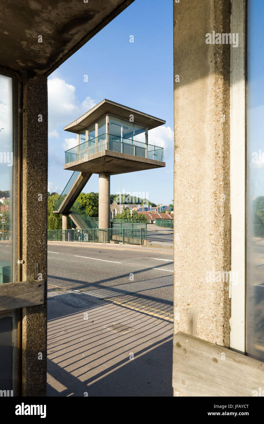 Sculptural Concrete Lookout Tower on Swing Bridge, Brunel Way, Bristol ...