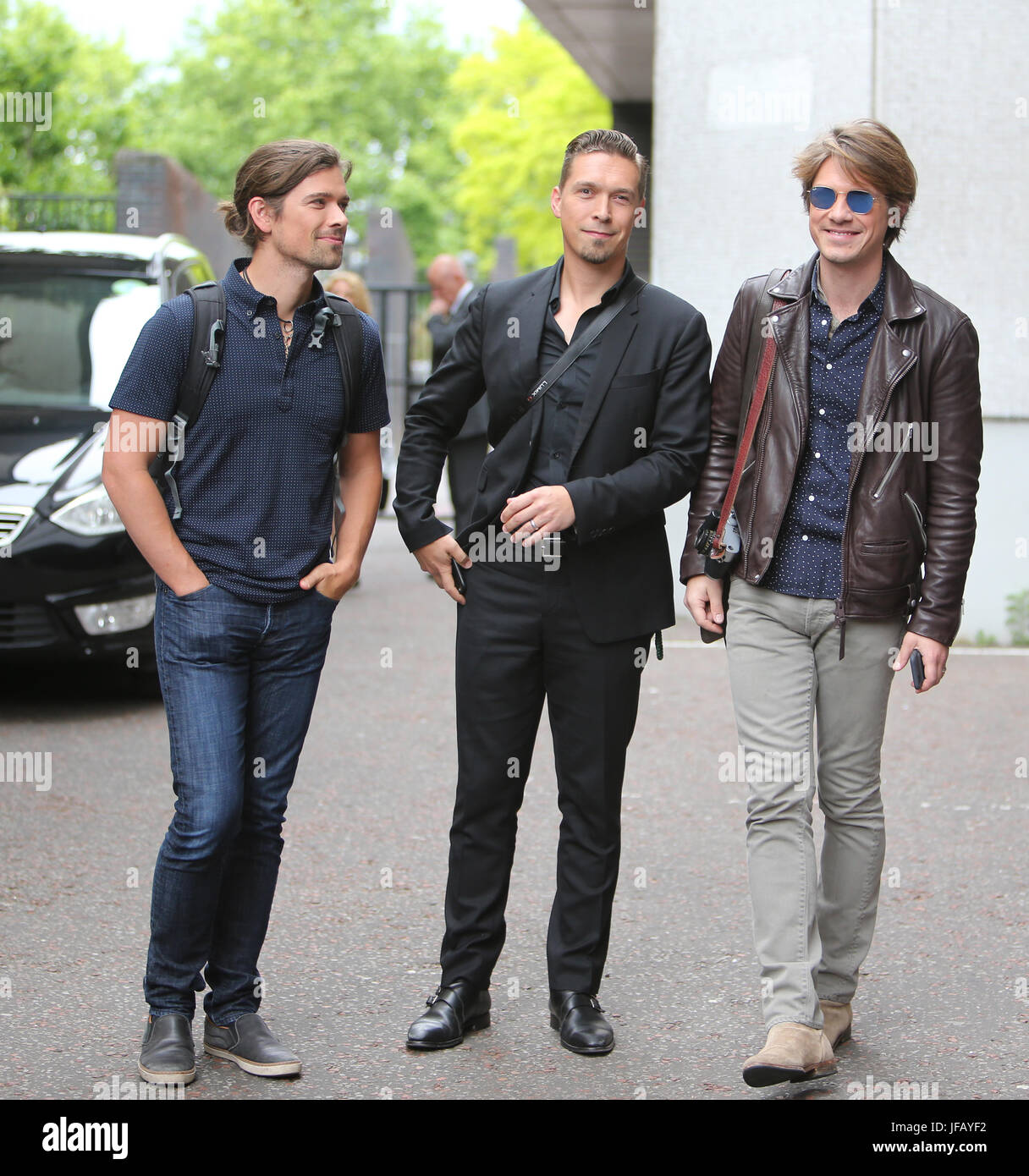 Hanson outside ITV Studios today Featuring: Hanson Where: London ...