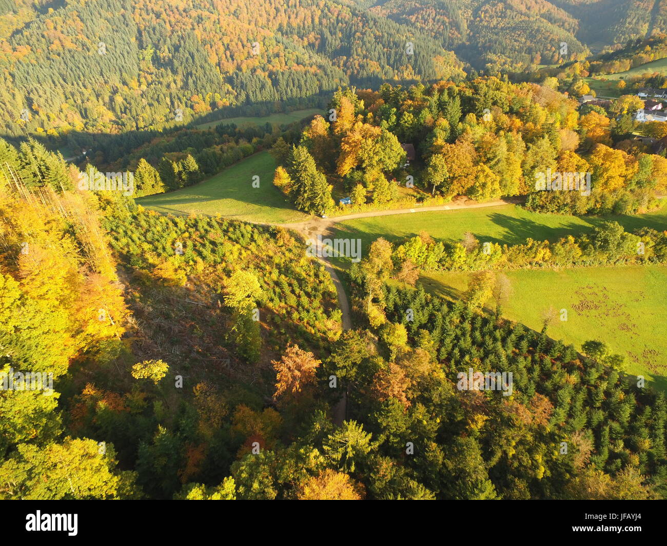 aerial view of black forest Schwarzwald in Germany during fall Stock ...