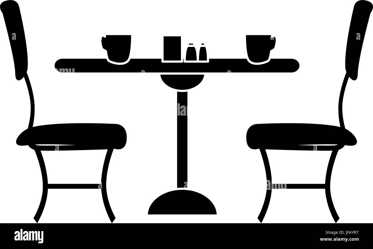 table and chairs icon over white background vector illustration Stock ...