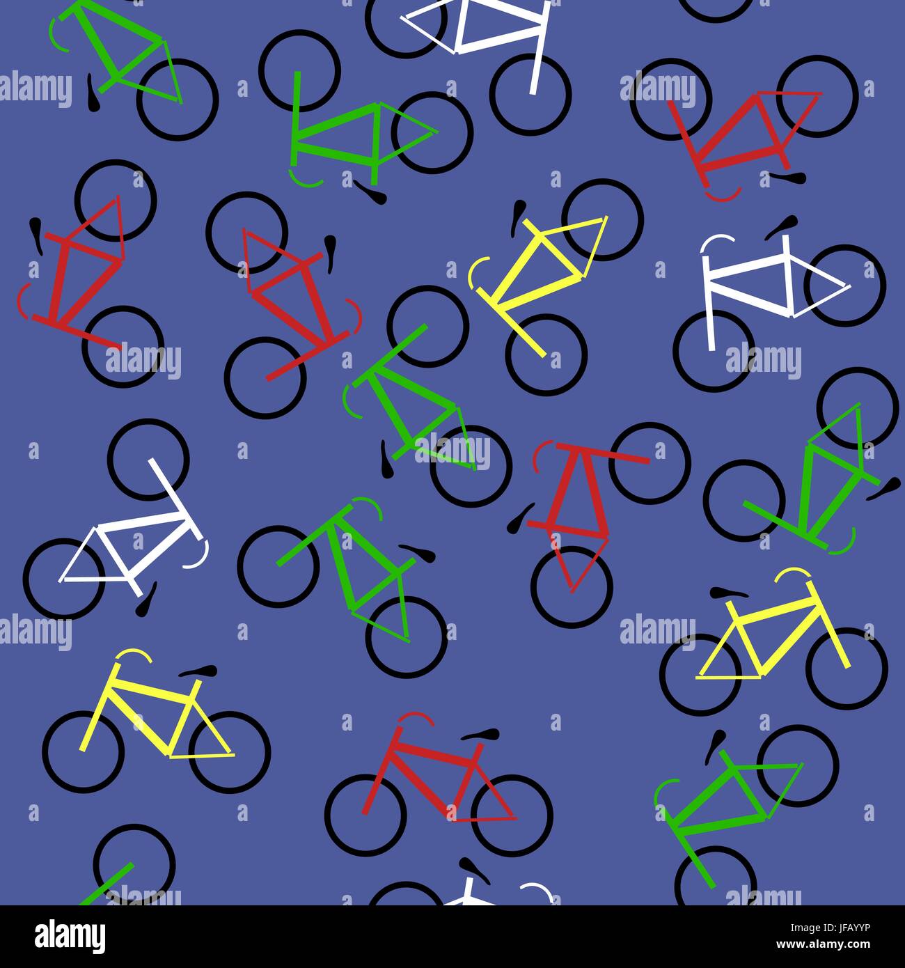 Colored Bicycles Silhouettes Seamless Pattern Stock Vector Image & Art ...