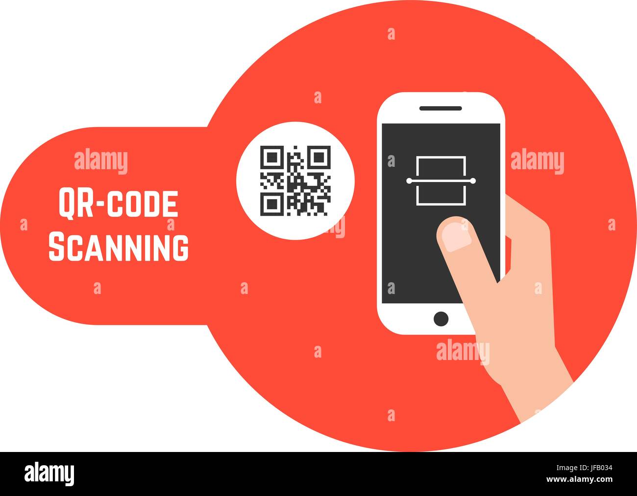 qr code scanning in red bubble Stock Vector Image & Art - Alamy