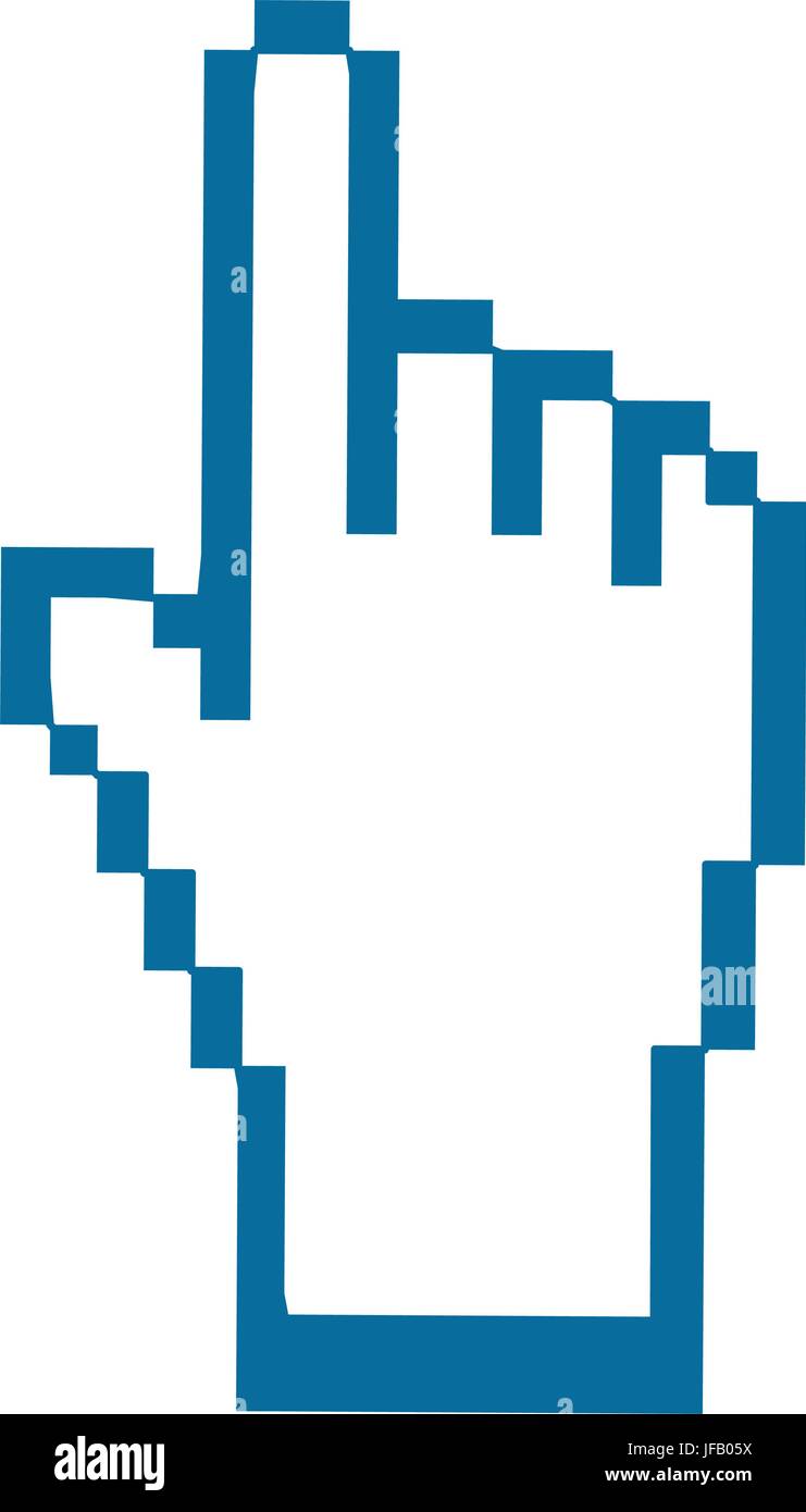 hand cursor icon over white background colorful design vector illustration Stock Vector Image ...