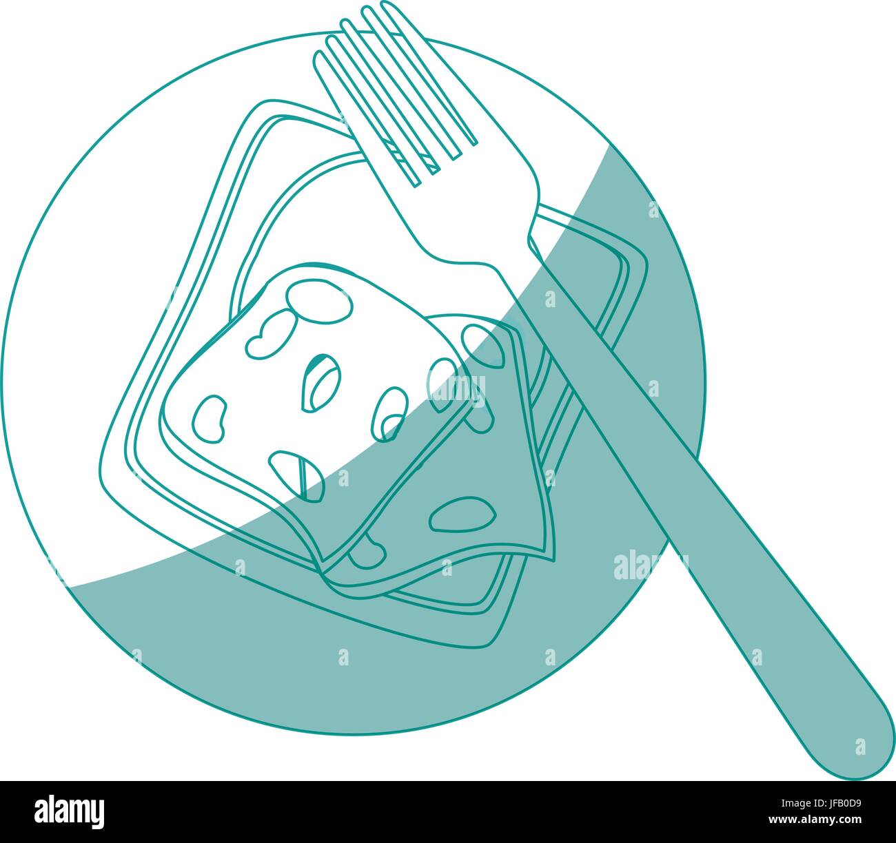 dish with ham slices icon over white background vector illustration ...