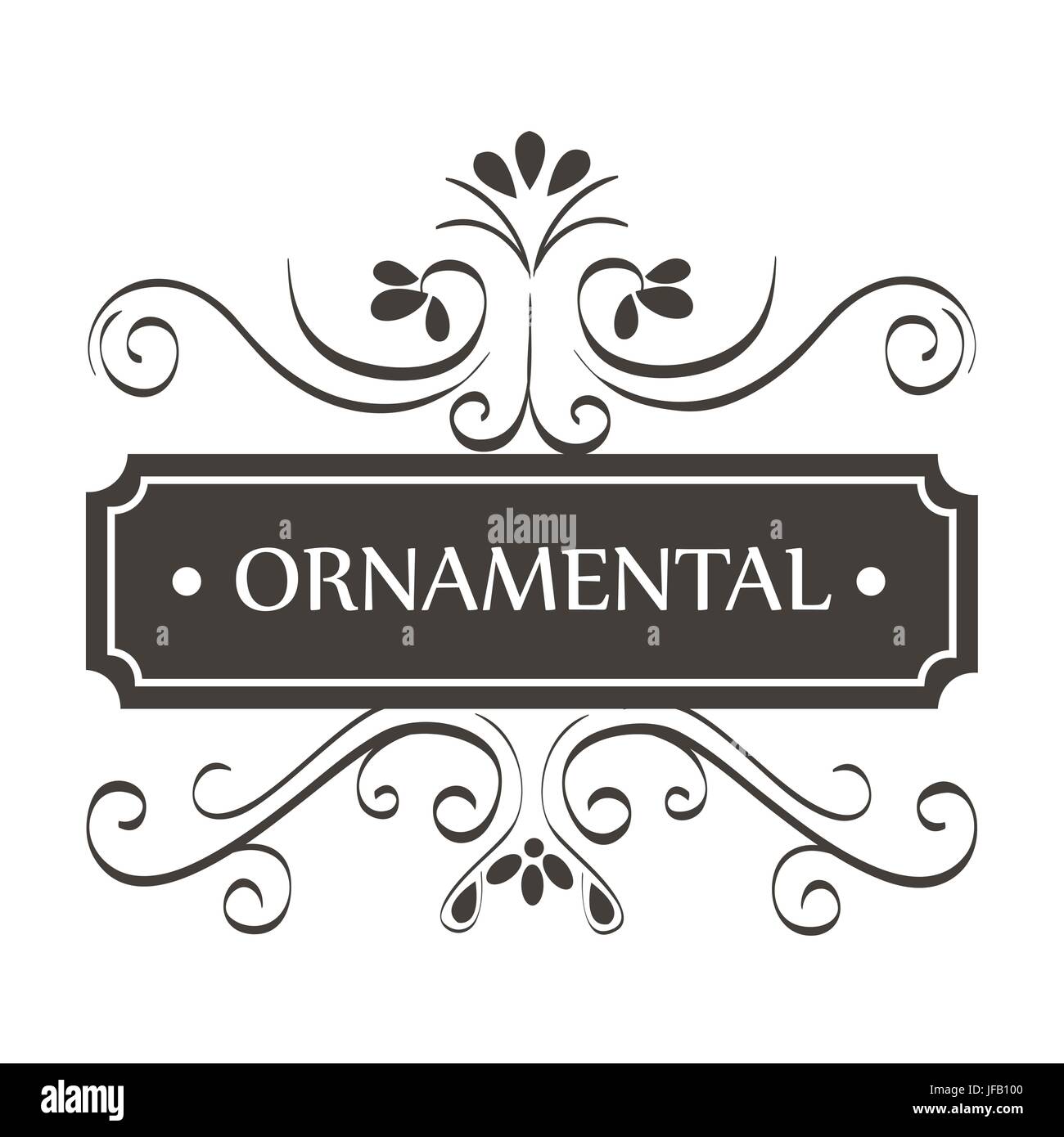Ornamental sign with beautiful borders over white backgound vector ...