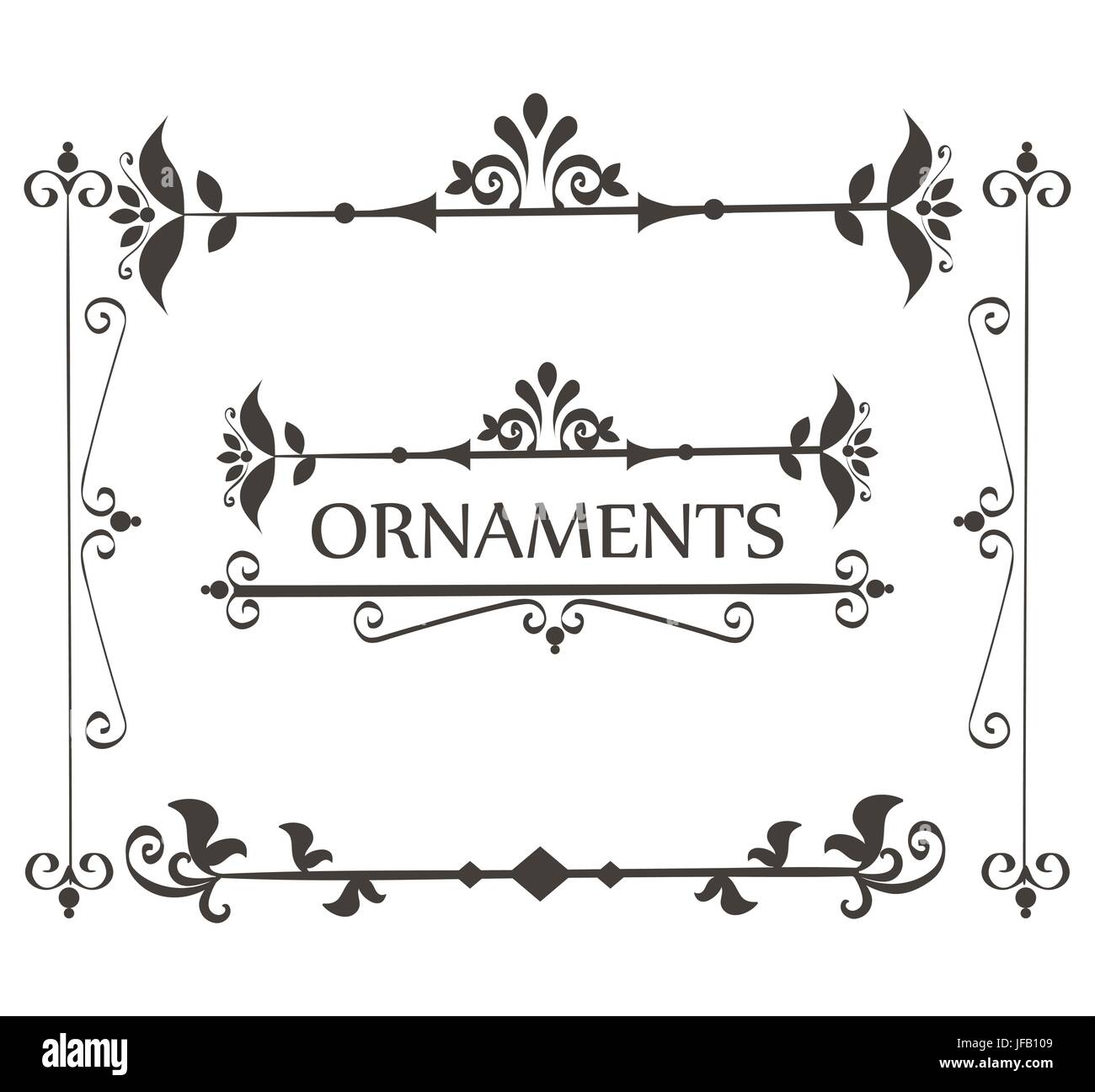 Ornaments sign with beautiful borders and frame over white background ...