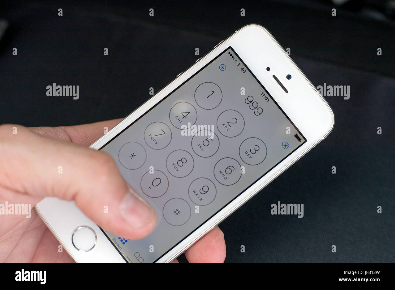 PICTURE POSED BY MODEL A person dials the '999' Emergency number on a ...