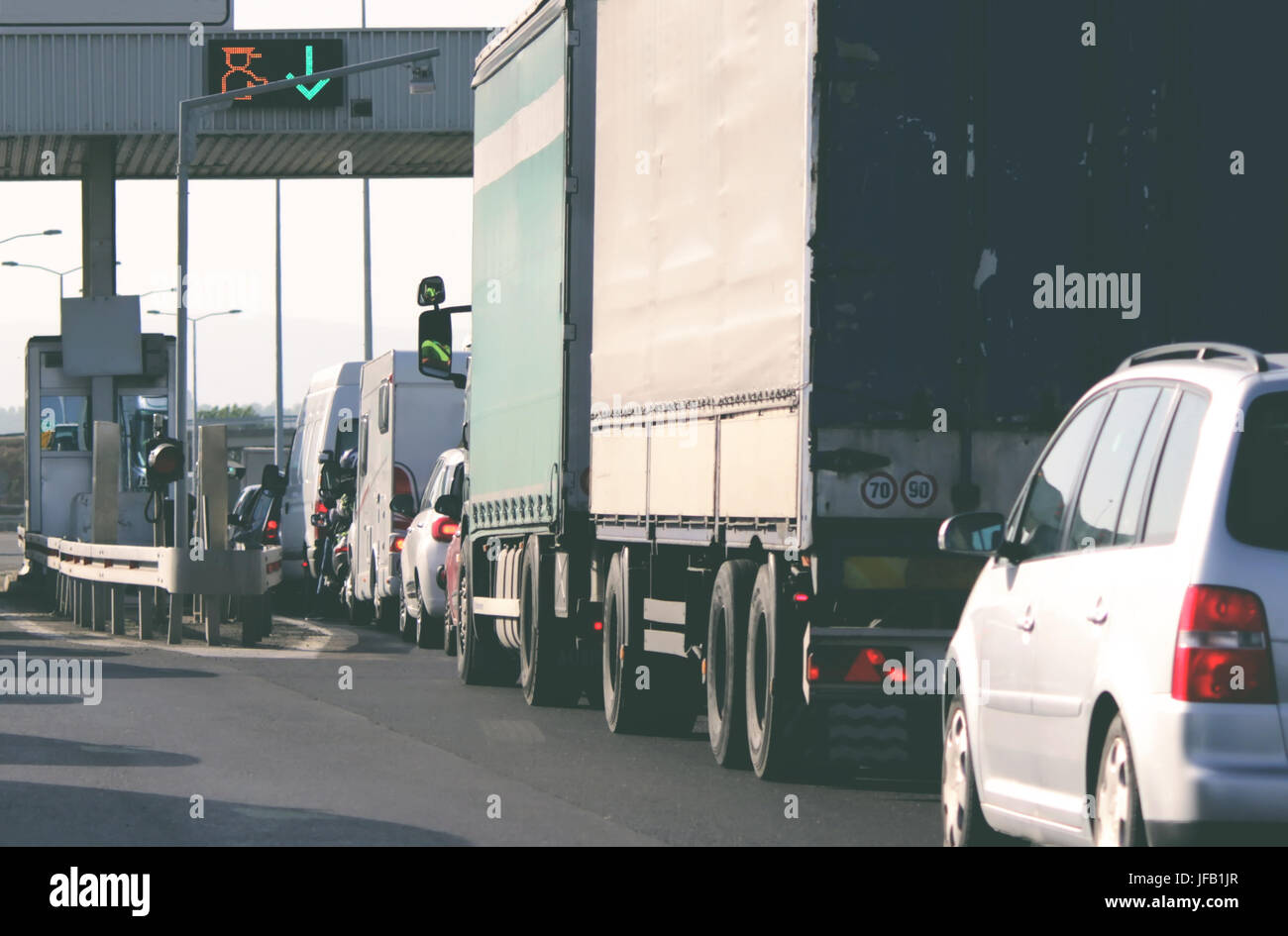 Toll gate on the highway Stock Photo - Alamy