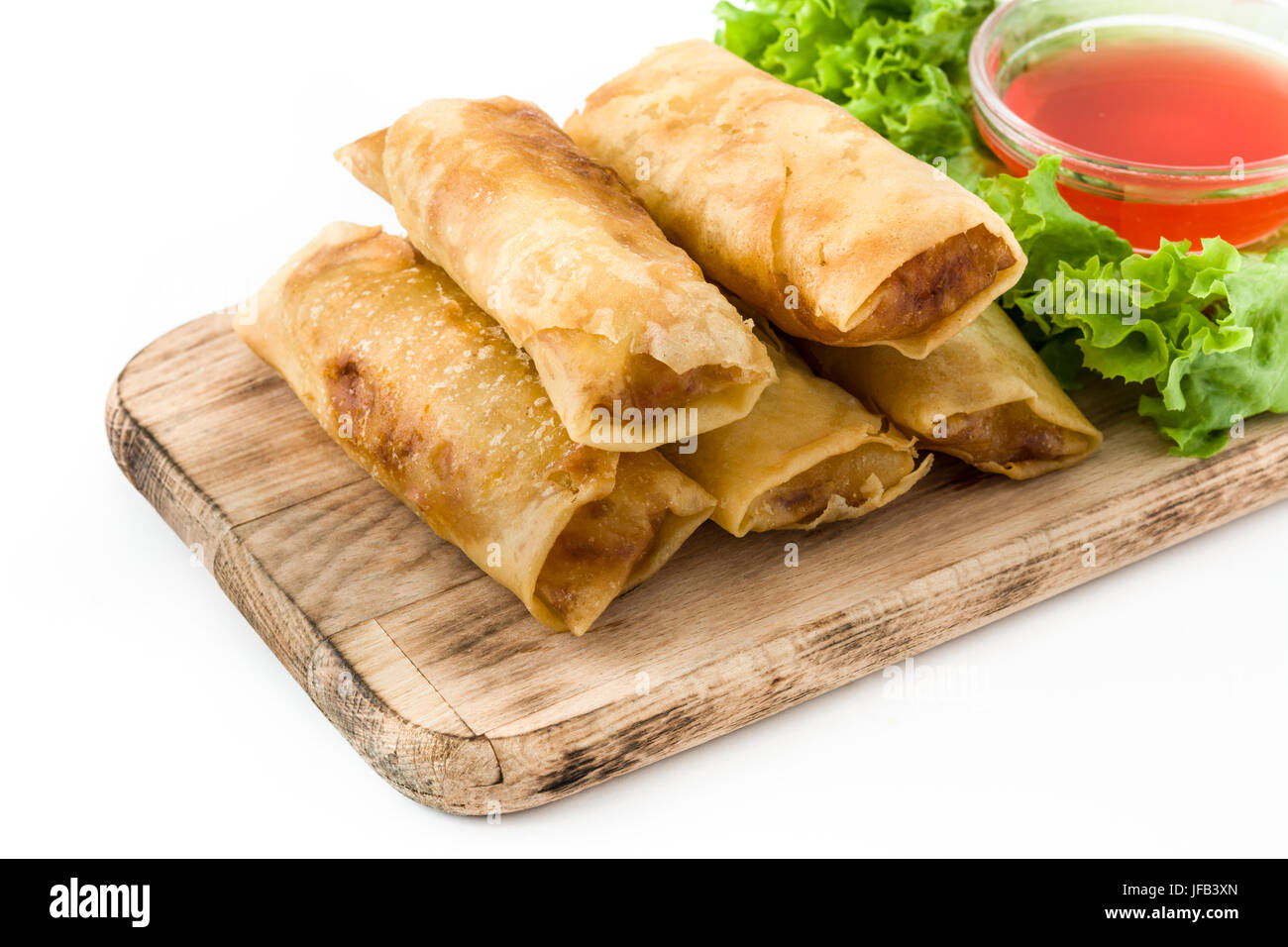 Vegetable spring rolls isolated on white background Stock Photo - Alamy
