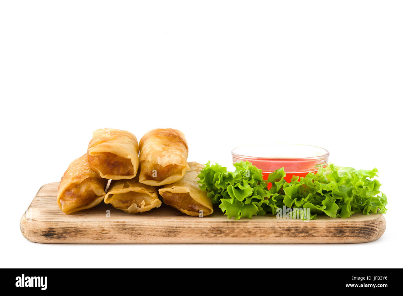 Vegetable spring rolls isolated on white background Stock Photo - Alamy