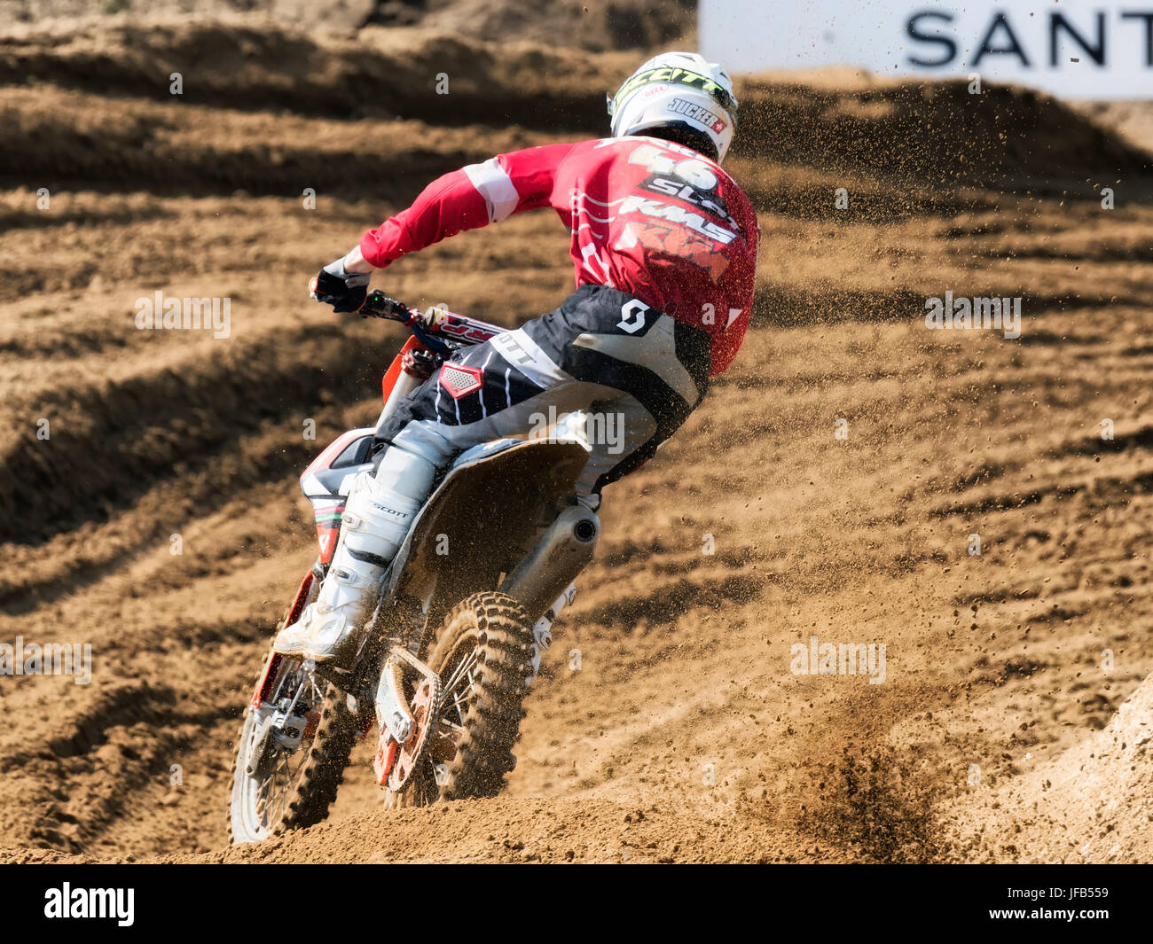 OTTOBIANO, ITALY - JUNE 24, 2017: MXGP, EMX and MX2 motocross bike race ...