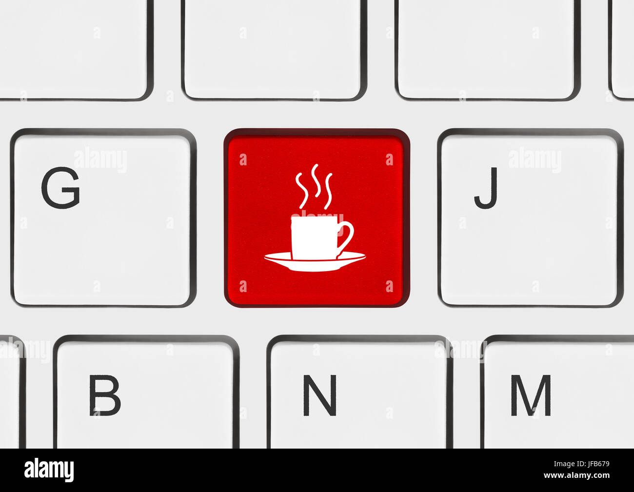 Computer keyboard with coffee key Stock Photo - Alamy