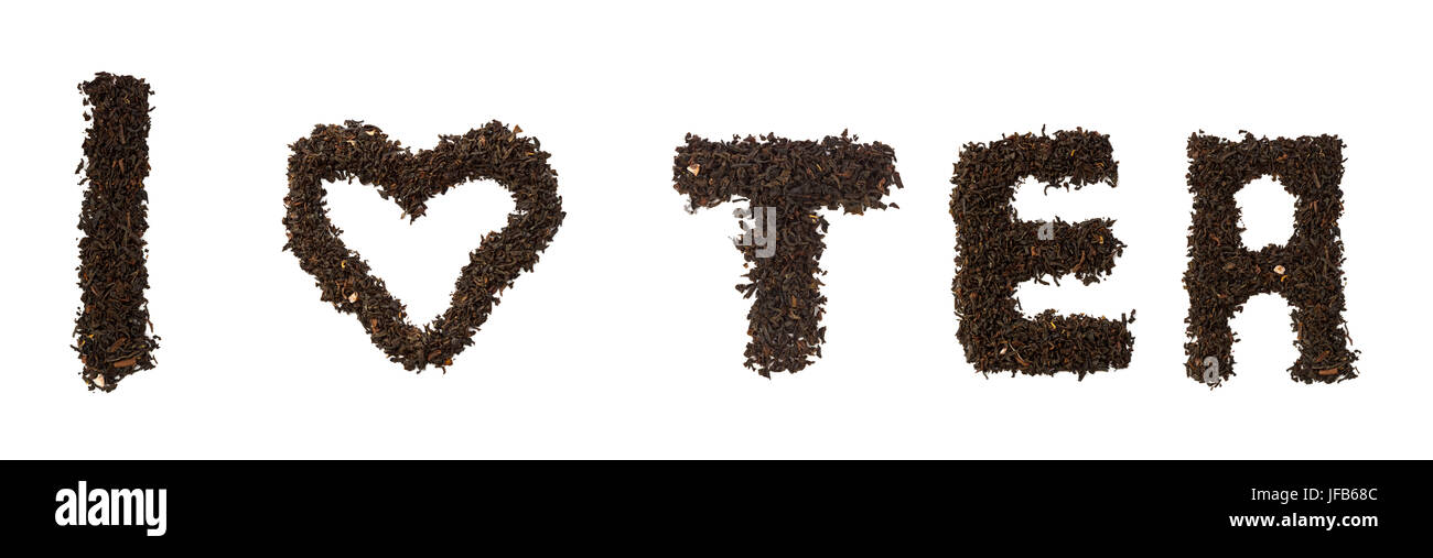 Words made of tea Stock Photo - Alamy