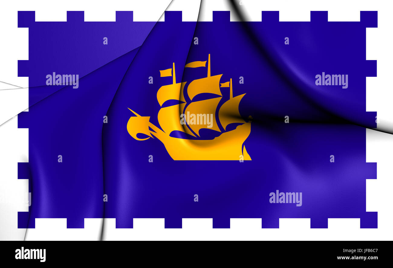 3D Flag of the Quebec City, Canada Stock Photo - Alamy