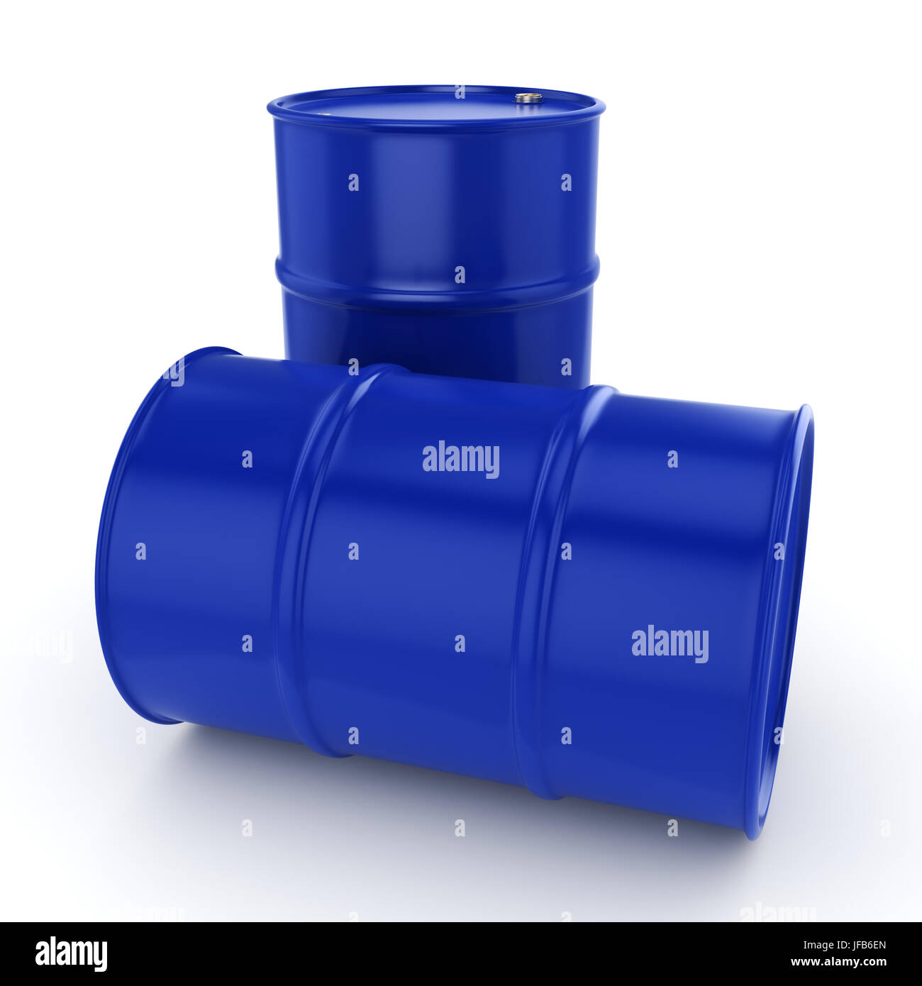 3D rendering blue barrels Stock Photo - Alamy