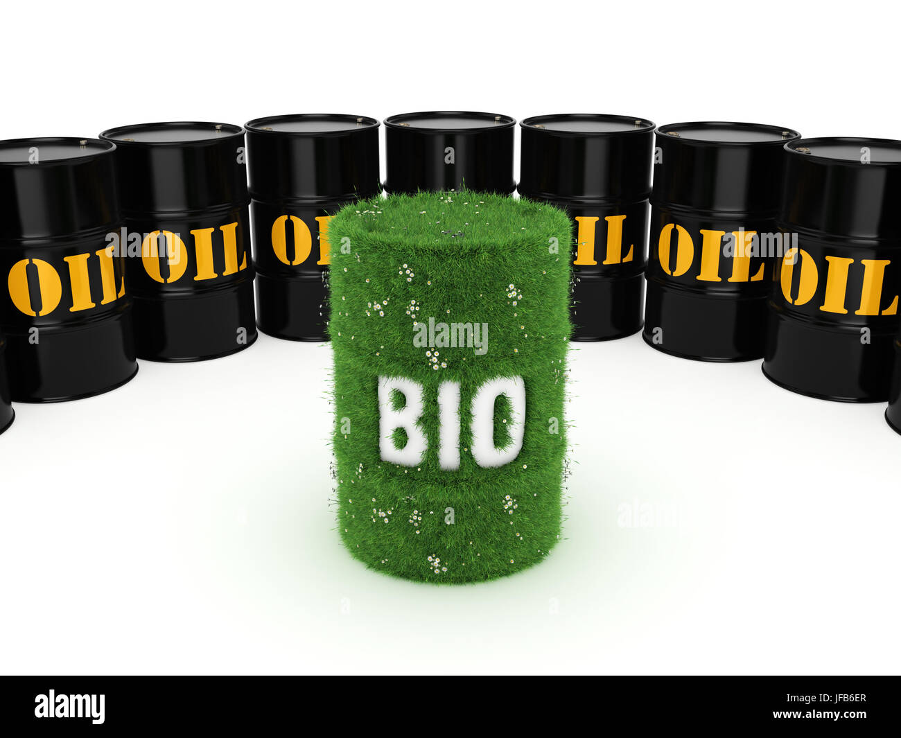 3D rendering barrel of biofuels Stock Photo - Alamy