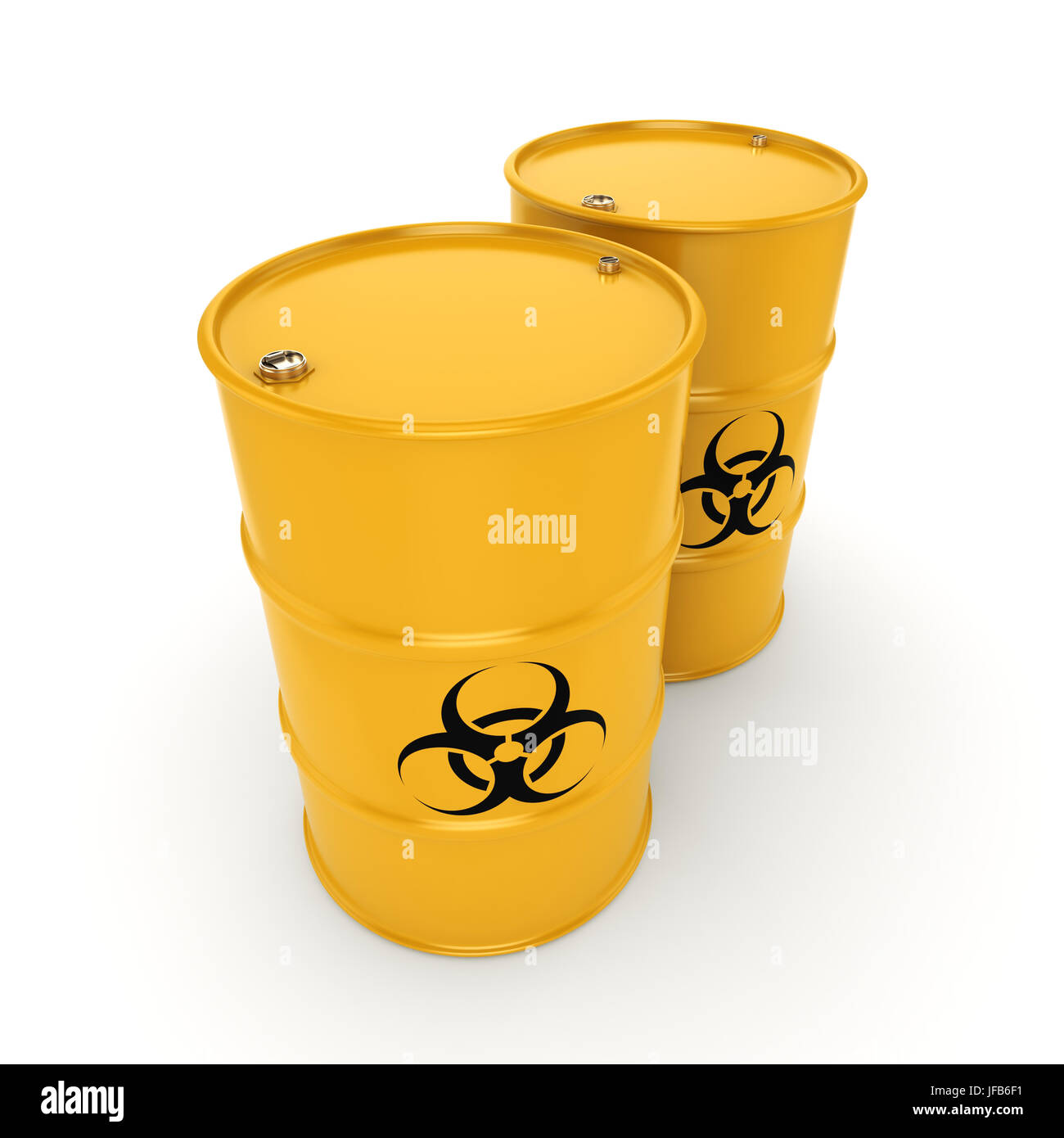 3D rendering biohazard barrels Stock Photo - Alamy