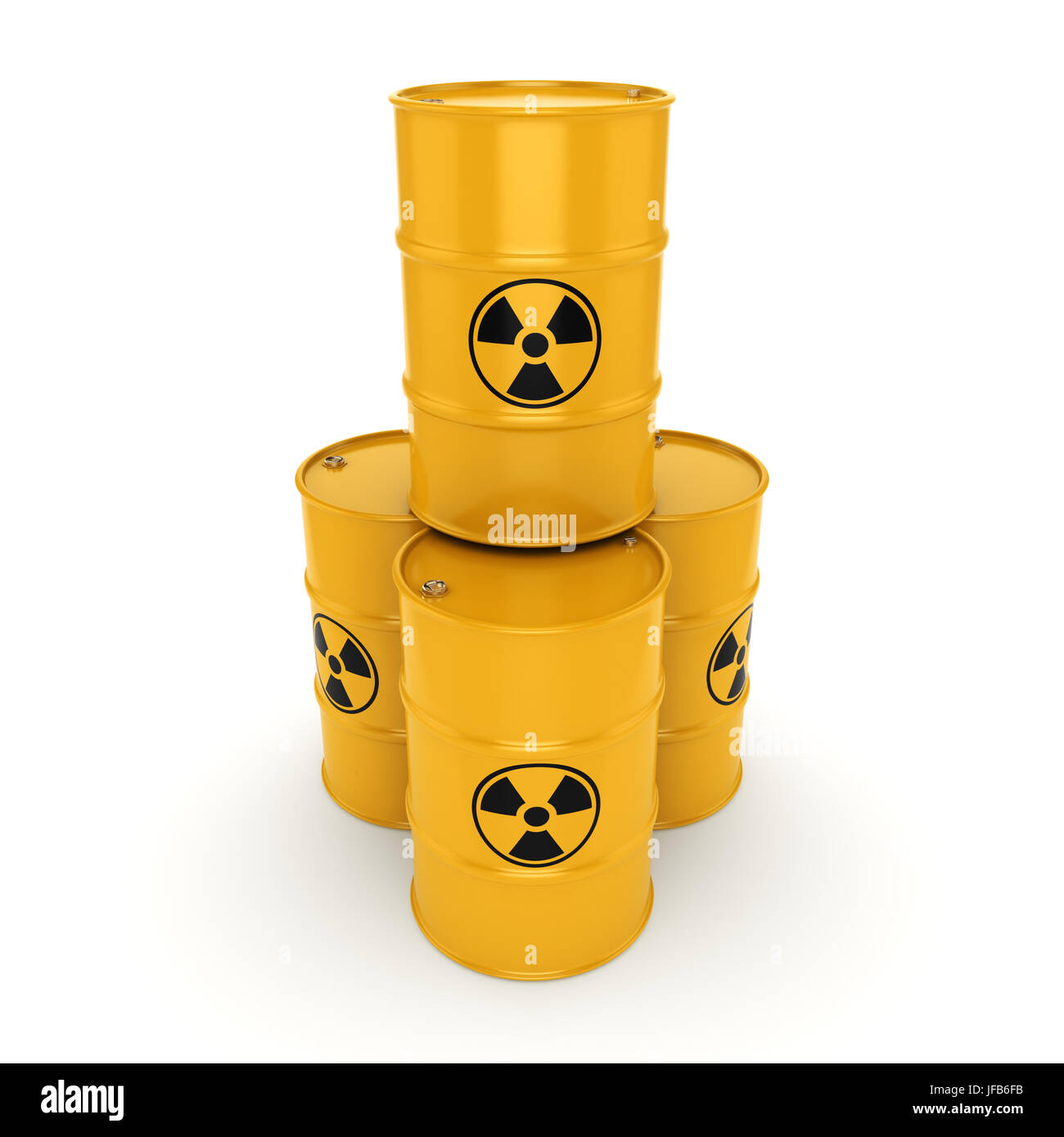 3D rendering radioactive barrels Stock Photo - Alamy
