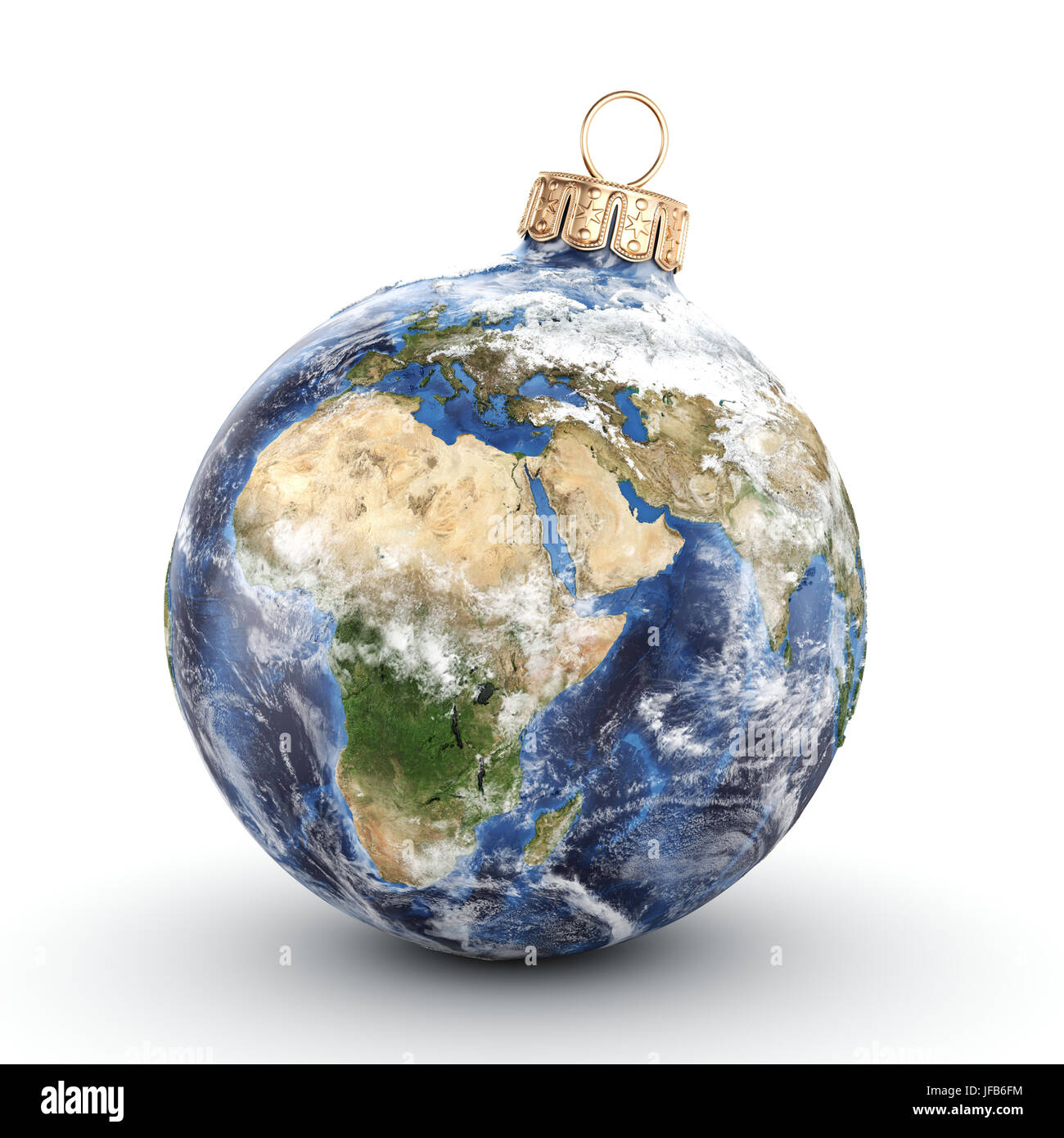3D rendering Christmas ball Planet Earth Stock Photo - Alamy