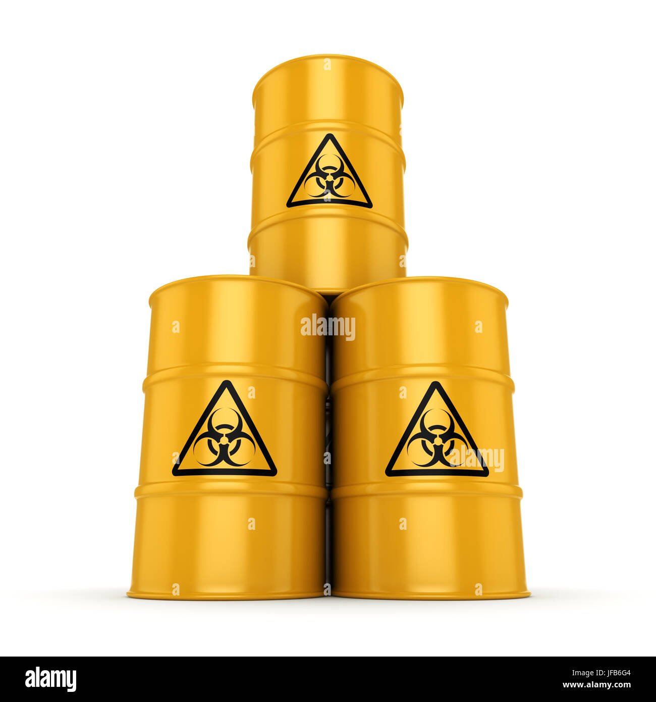 3D rendering biohazard barrels Stock Photo - Alamy
