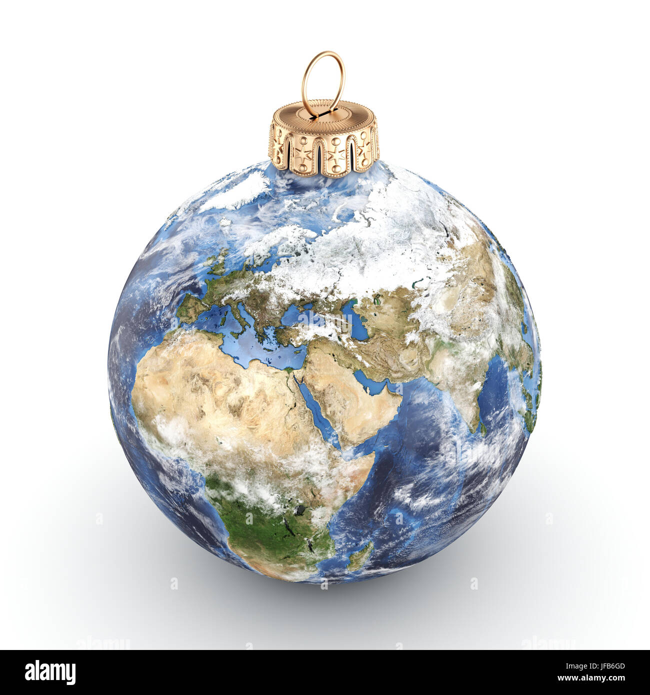 3D rendering Christmas ball Planet Earth Stock Photo - Alamy