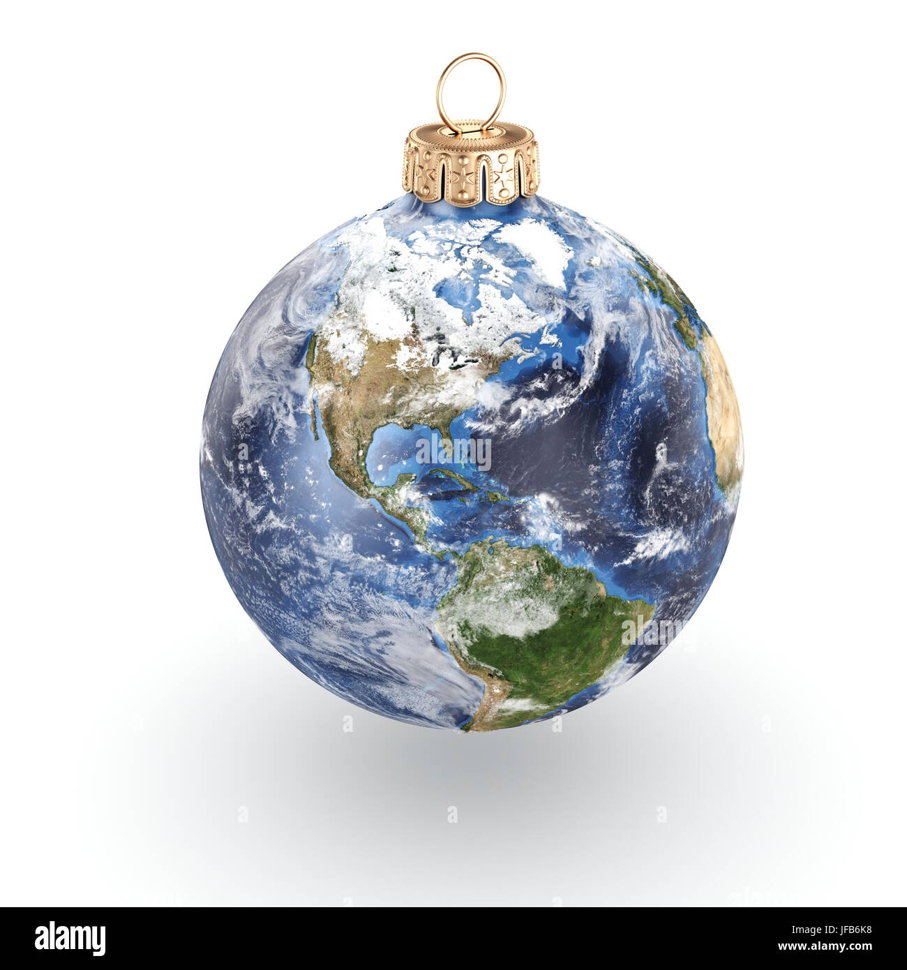 3D rendering Christmas ball Planet Earth Stock Photo - Alamy