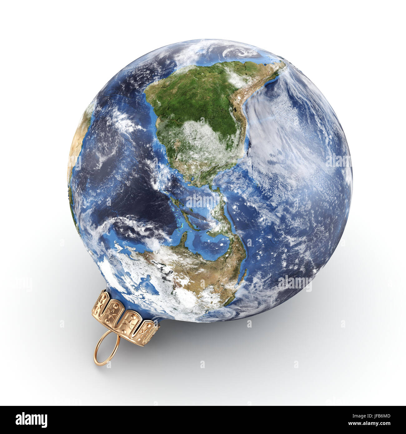 3D rendering Christmas ball Planet Earth Stock Photo - Alamy